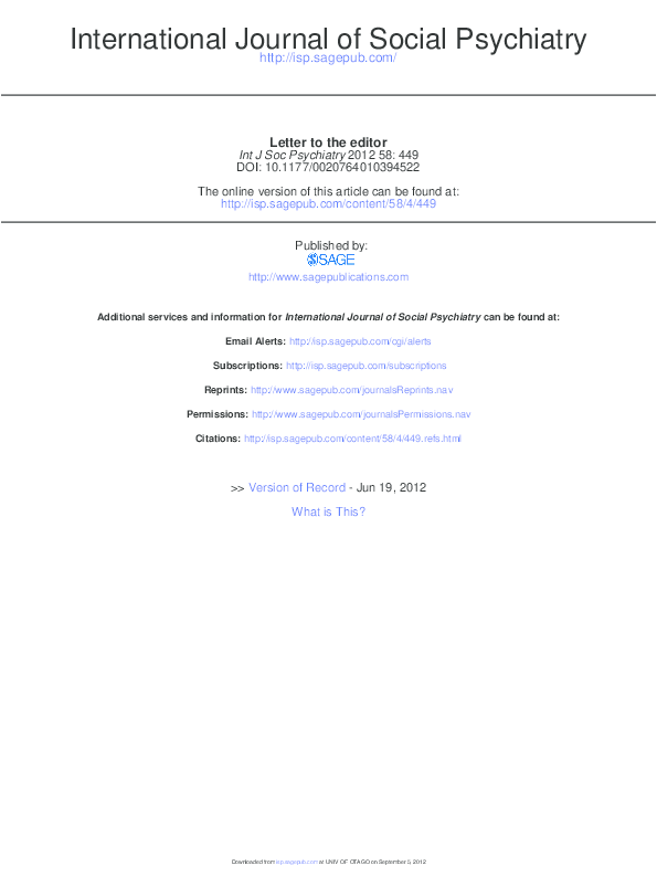 (PDF) Re: A UK validation of the Stages of Recovery Instrument