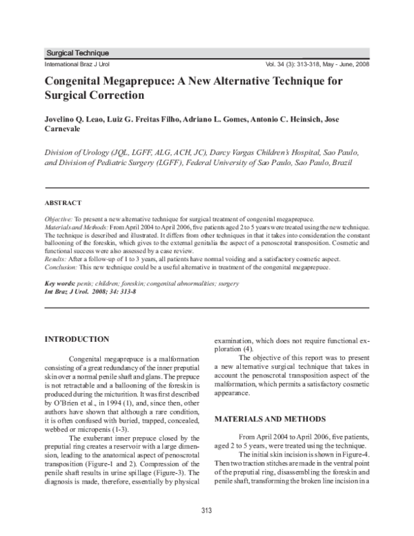 (PDF) Congenital megaprepuce: a new alternative technique for surgical ...