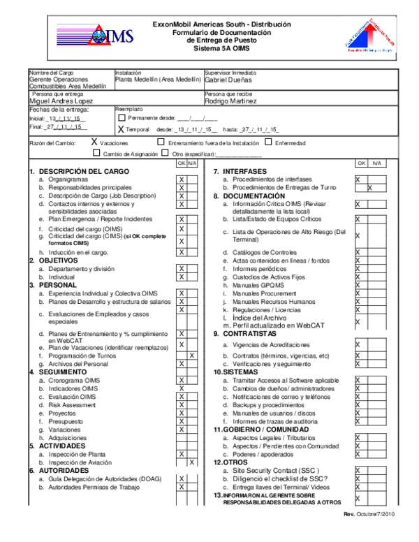 (PDF) ExxonMobil Americas South -Distribución Formulario de ...