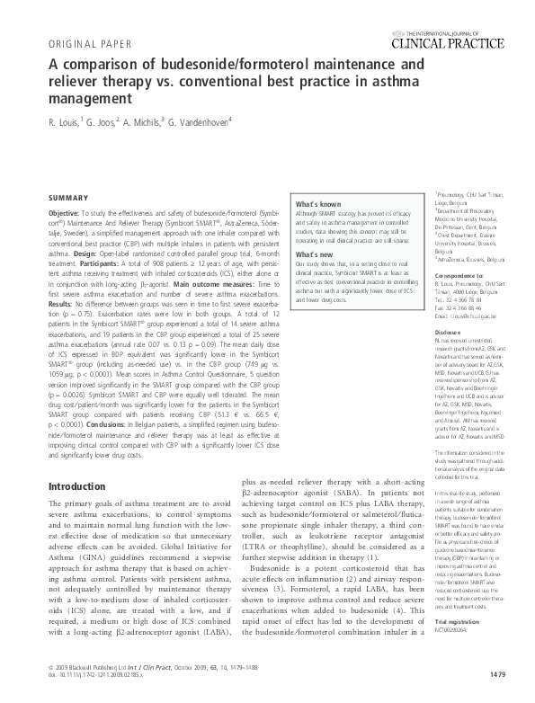 (PDF) A comparison of budesonide/formoterol maintenance and reliever ...
