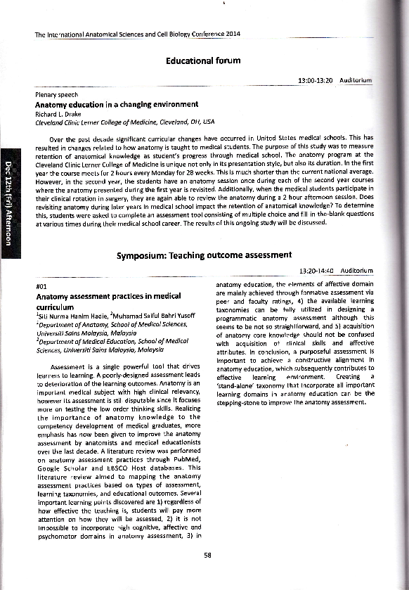 (PDF) Anatomy assessment practices in medical curriculum
