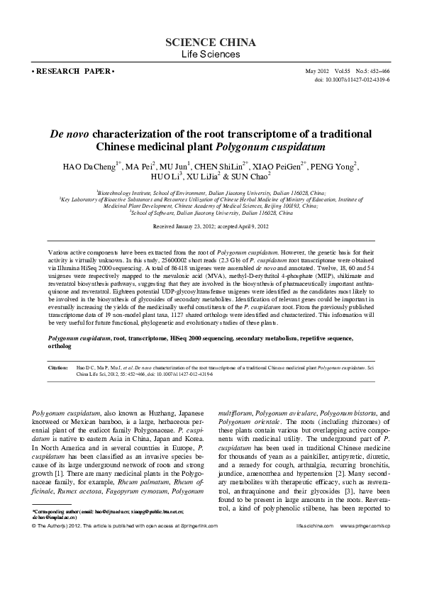 (PDF) De novo characterization of the root transcriptome of a ...