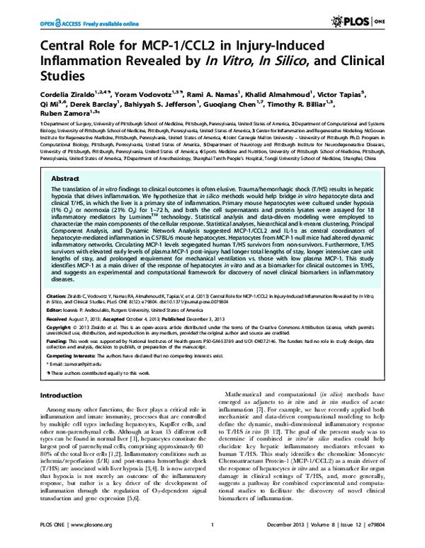(PDF) Central role for MCP-1/CCL2 in injury-induced inflammation ...
