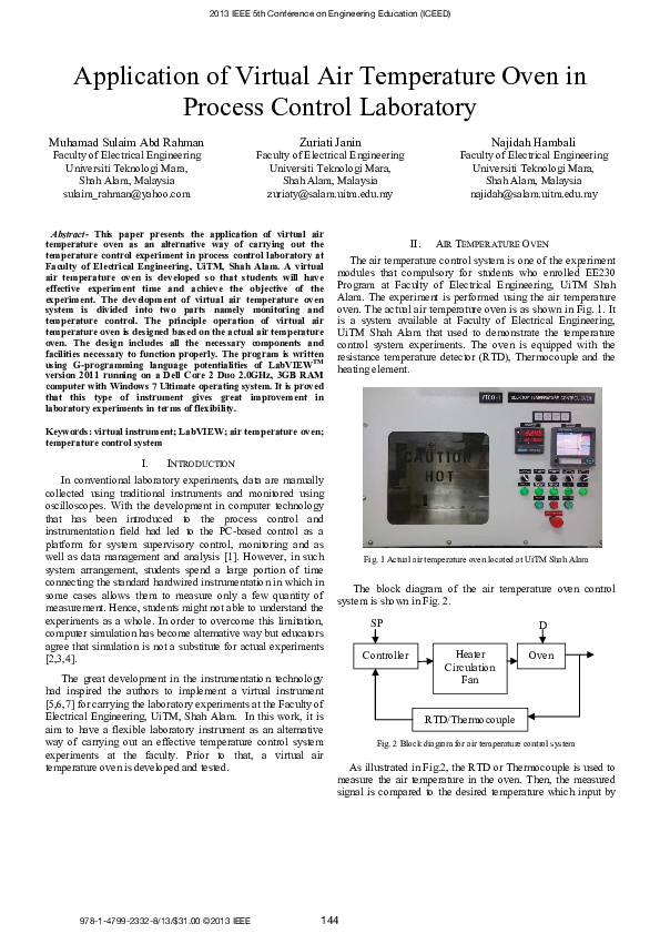 (PDF) Application of virtual air temperature oven in process control ...