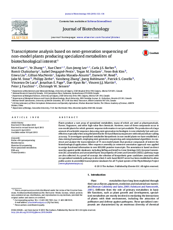 (PDF) Transcriptome analysis based on next-generation sequencing of non ...