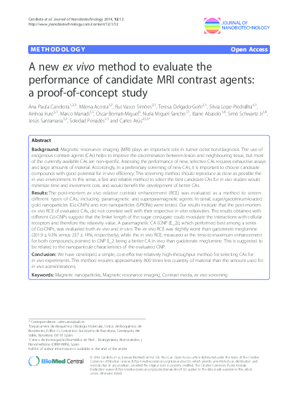 (PDF) A new ex vivo method to evaluate the performance of candidate MRI ...