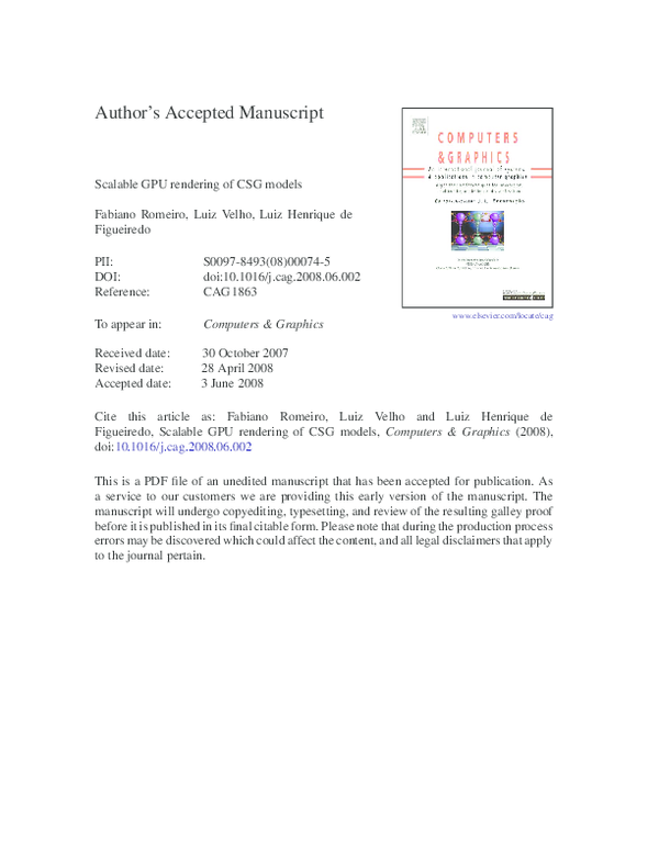 (PDF) Scalable GPU rendering of CSG models