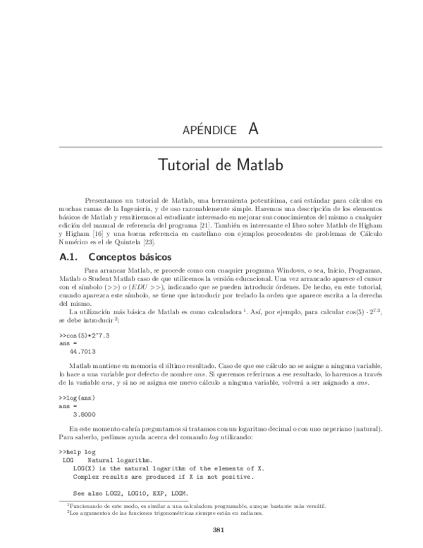 (PDF) TUTORIAL DE INTRODUCCIÓN A MATLAB | Ysid C - Academia.edu