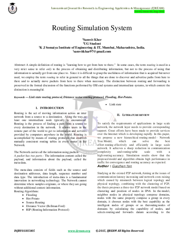(PDF) Routing Simulation System