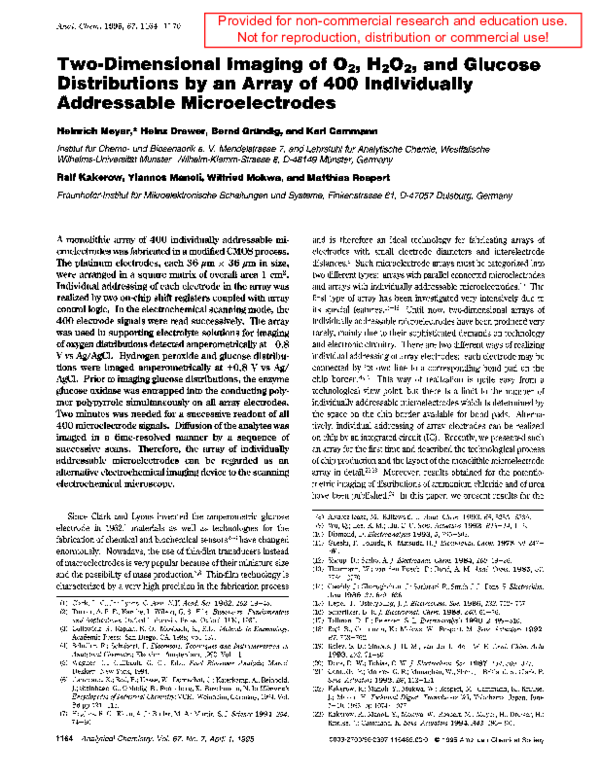 (PDF) Two-Dimensional Imaging of O2, H2O2, and Glucose Distributions by an Array of 400 ...