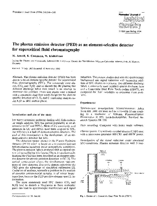 (PDF) The plasma emission detector (PED) as an element-selective ...