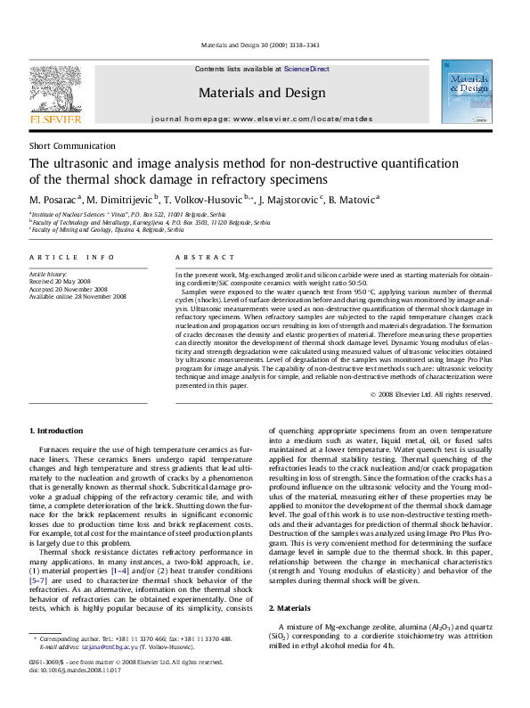 (PDF) The ultrasonic and image analysis method for non-destructive ... (PDF) The ultrasonic and image analysis method for non-destructive ...