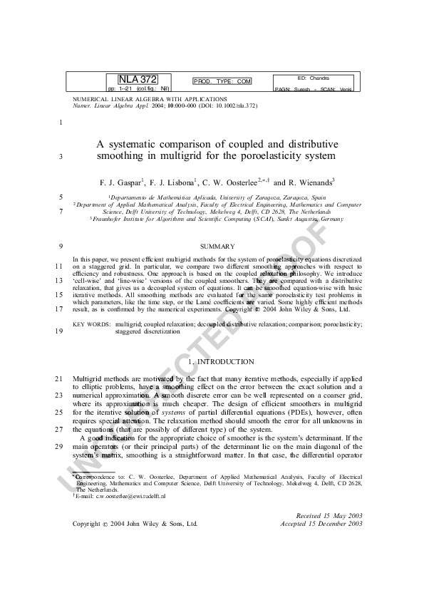 (PDF) A systematic comparison of coupled and distributive smoothing in multigrid for the ...