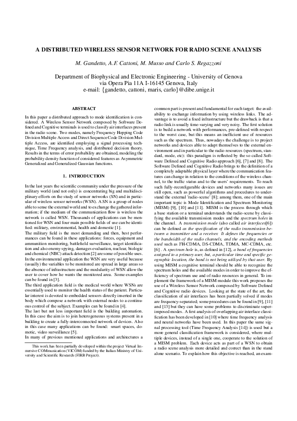 (PDF) A distributed wireless sensor network for radio scene analysis