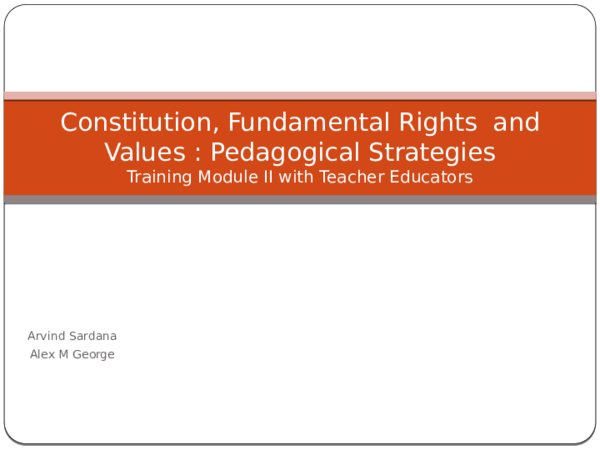 (PPT) Constitutional Values module 2 with teacher educators