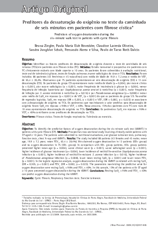 (PDF) Predictors of oxygen desaturation during the six-minute walk test ...