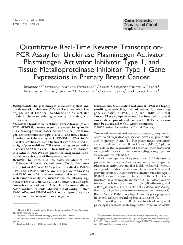 (PDF) Quantitative real-time reverse transcription polymerase chain ...
