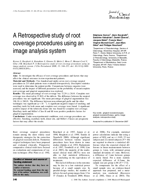 (PDF) A Retrospective study of root coverage procedures using an image ...