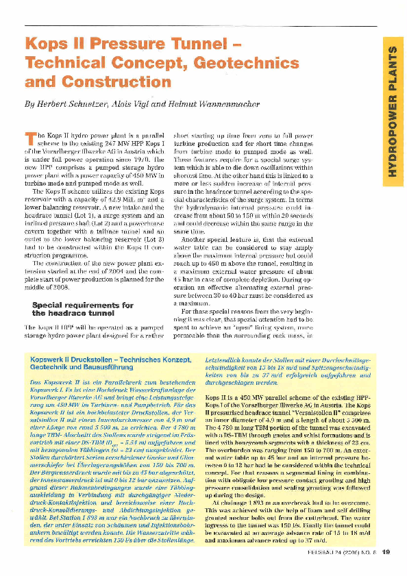 (PDF) Kops II Pressure Tunnel