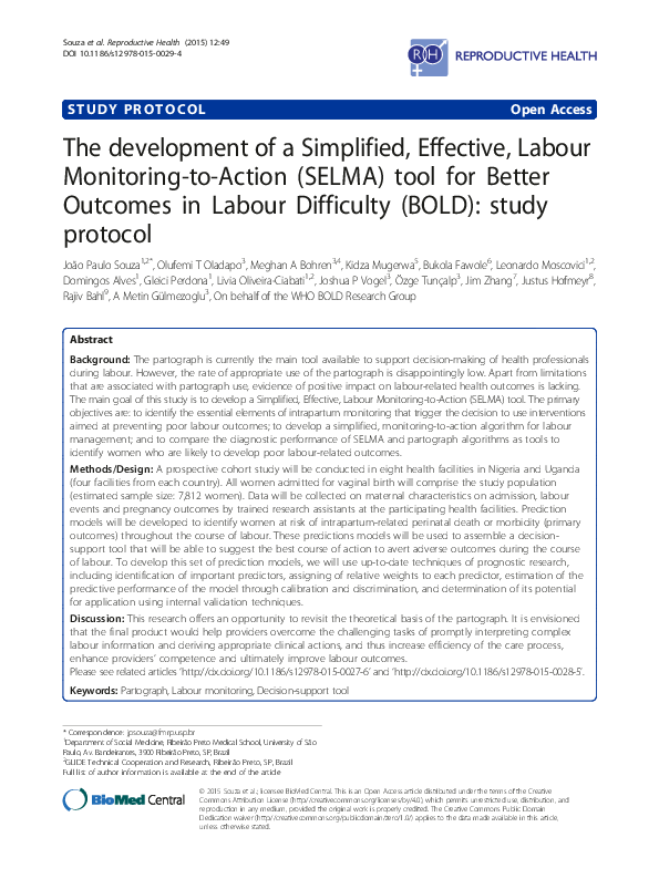 (PDF) The development of a Simplified, Effective, Labour Monitoring-to ...