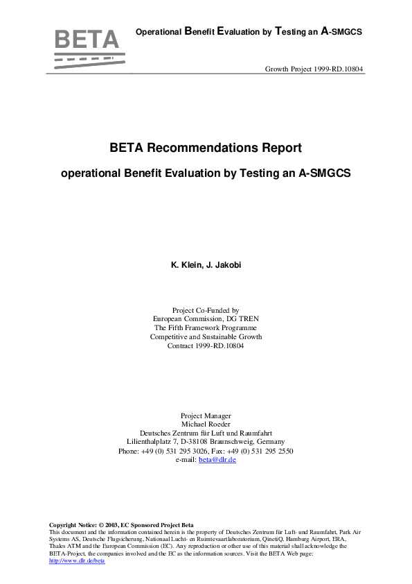 (PDF) BETA Recommendations Report