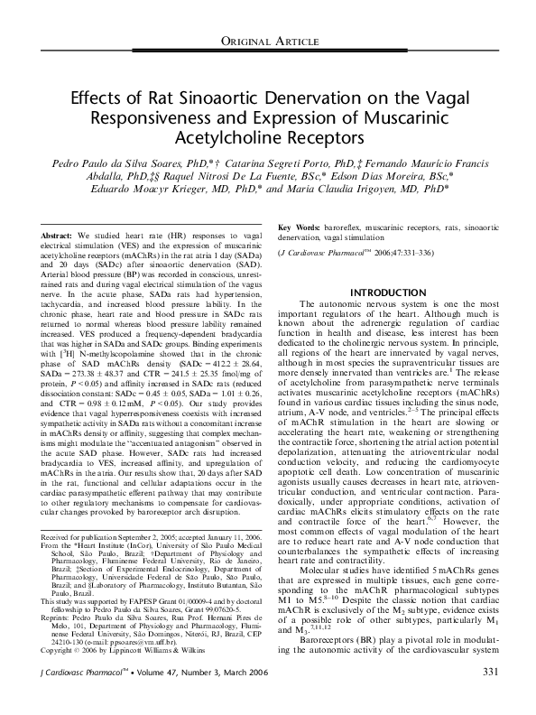 (PDF) Effects of rat sinoaortic denervation on the vagal responsiveness ...