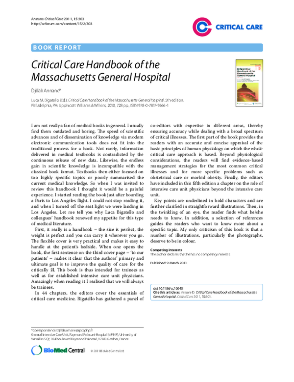 (PDF) Critical Care Handbook of the Massachusetts General Hospital