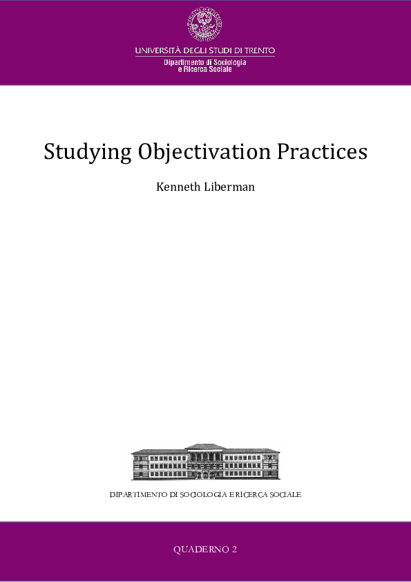 (PDF) Kenneth Liberman, Studying Objectivation Practices