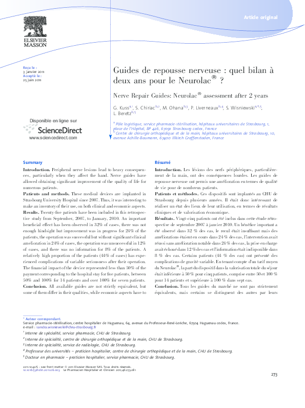 Guides de repousse nerveuse : quel bilan à deux ans pour le Neurolac®