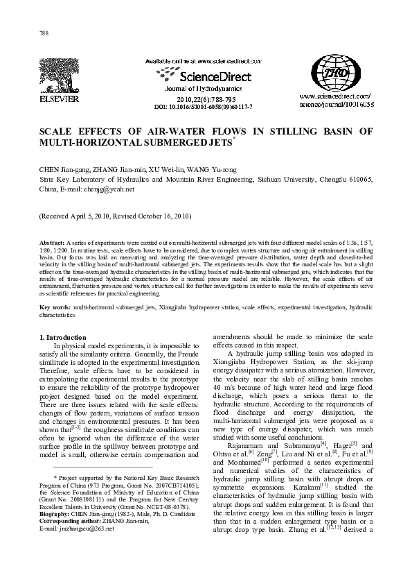 (PDF) Scale effects of air-water flows in stilling basin of multi ...