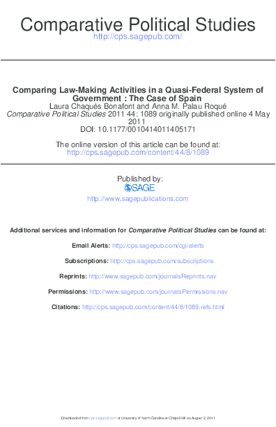 (PDF) Comparing Law-Making Activities in a Quasi-Federal System of ...