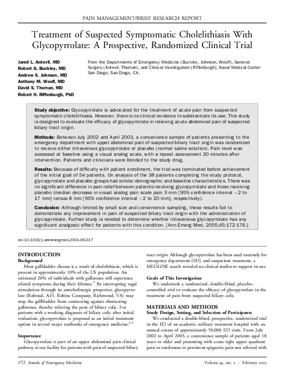 (PDF) Treatment of suspected symptomatic cholelithiasis with ...