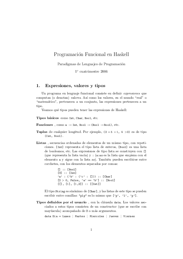 (PDF) Programación Funcional en Haskell