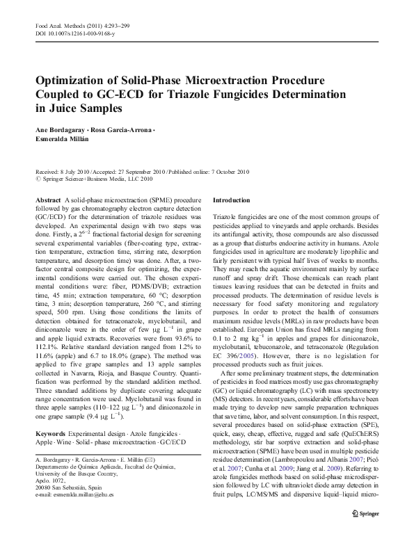 (PDF) Optimization of solid-phase microextraction procedures for the determination of tricyclic ...