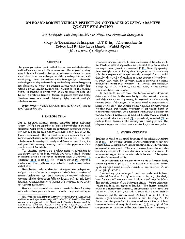 (PDF) On-board robust vehicle detection and tracking using adaptive quality evaluation