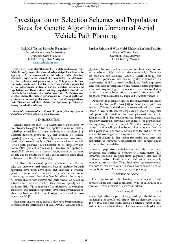 Pdf Genetic Algorithm Optimization For Uav Path Planning