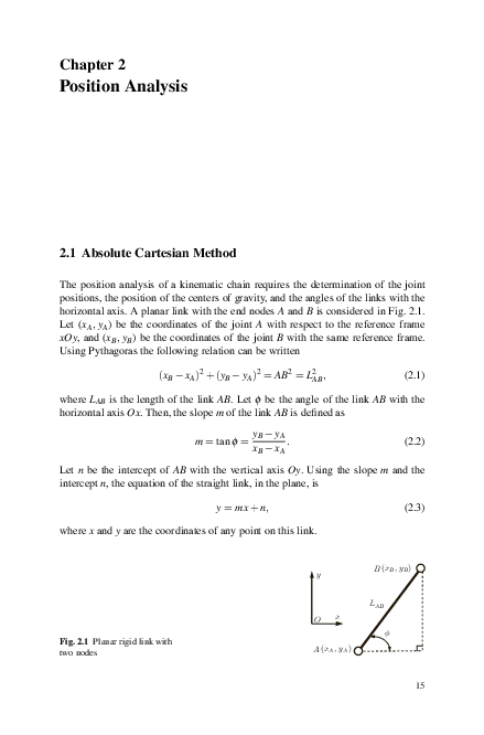 (PDF) Position Analysis 2.1 Absolute Cartesian Method