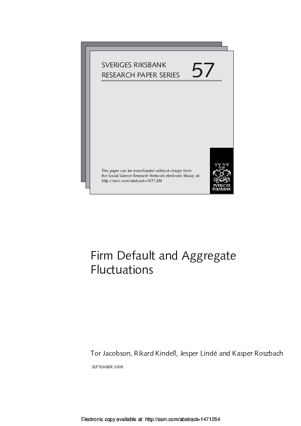 (PDF) FIRM DEFAULT AND AGGREGATE FLUCTUATIONS