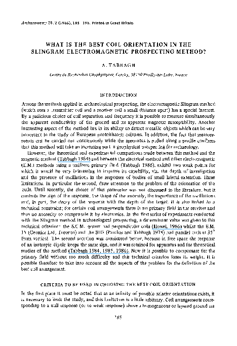 (PDF) What is the Best Coil Orientation in the Slingram Electromagnetic ...