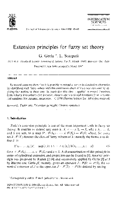 (PDF) Extension principles for fuzzy set theory