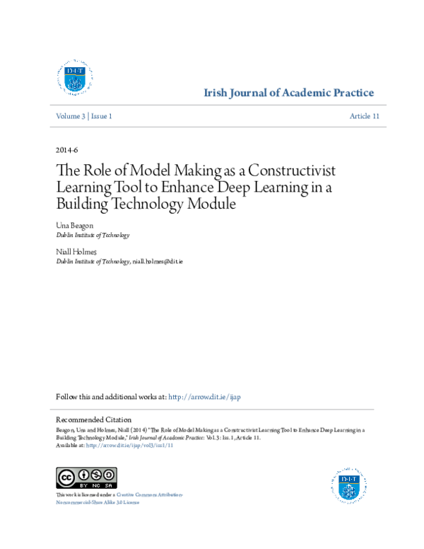 (PDF) The Role of Model Making as a Constructivist Learning Tool to ...
