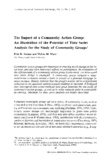 (PDF) The impact of a community action group: An illustration of the ...