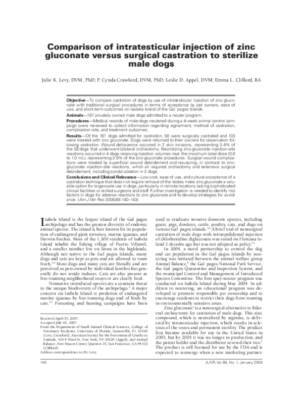 (PDF) Comparison of intratesticular injection of zinc gluconate versus ...