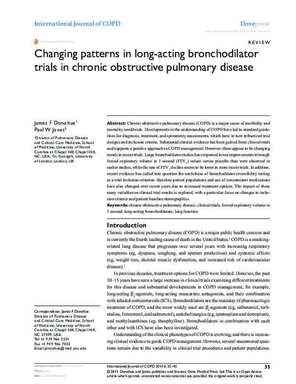 (PDF) The bronchodilator test in chronic obstructive pulmonary disease ...