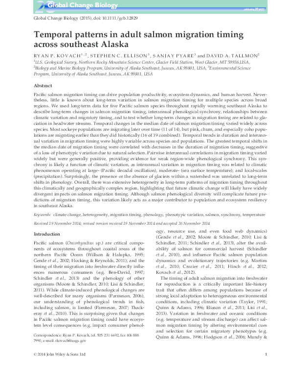 (PDF) Temporal patterns in adult salmon migration timing across ...