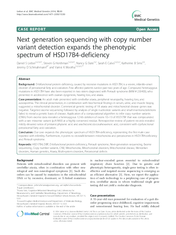 Pdf Next Generation Sequencing With Copy Number Variant Detection