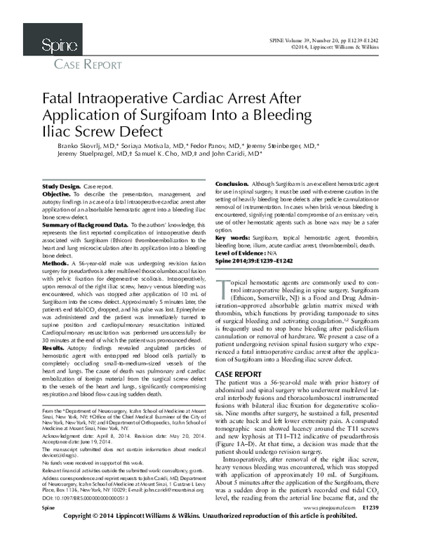 (PDF) Fatal Intraoperative Cardiac Arrest After Application of ...