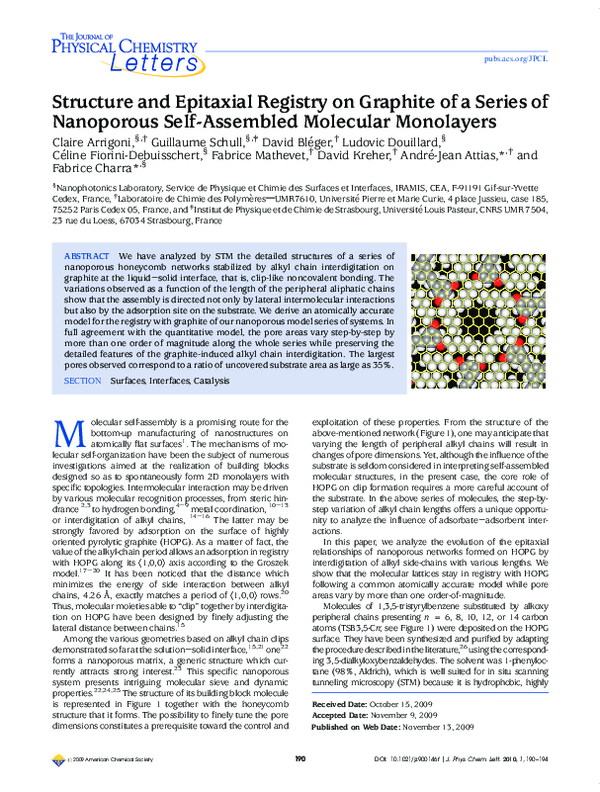 (PDF) Structure and Epitaxial Registry on Graphite of a Series of Nanoporous Self-Assembled ...