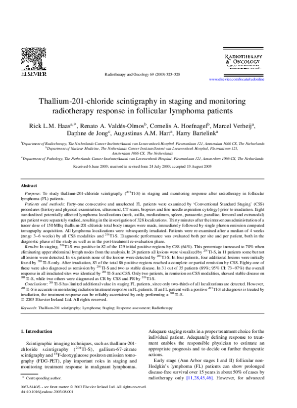 (PDF) Thallium-201-chloride scintigraphy in staging and monitoring ...