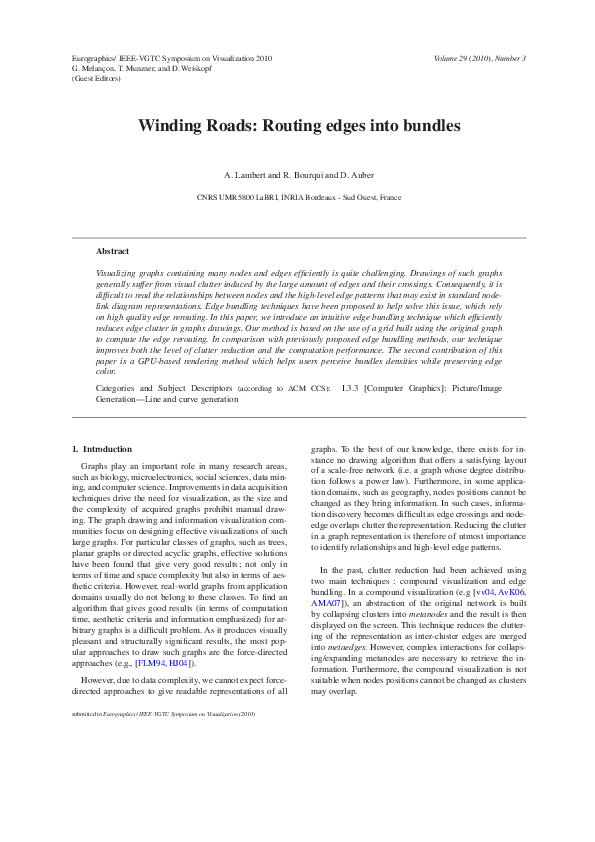 (PDF) Winding Roads: Routing edges into bundles